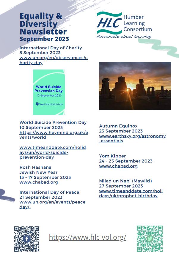 HLC Equality & Diversity Newsletter September 2023 - Humber Learning ...